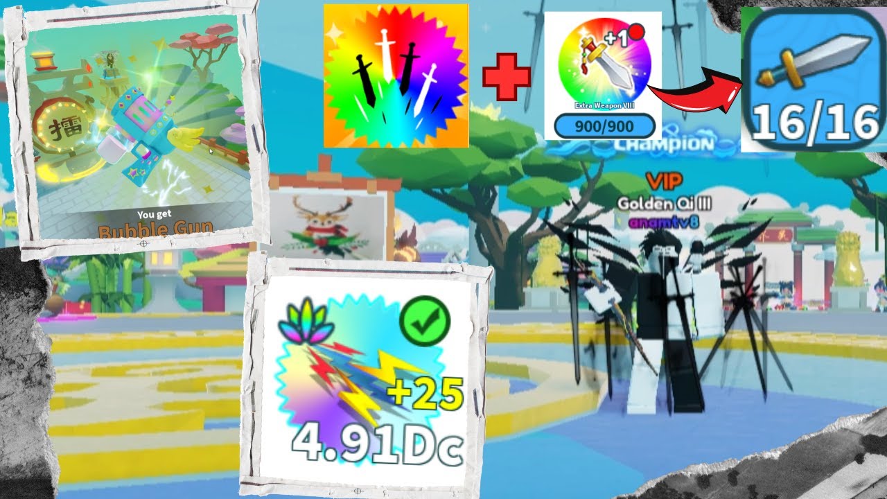 Weapon Fighting Simulator Equip 16 Weapon Slot, Thunderbolt MaxLV, Kết ...