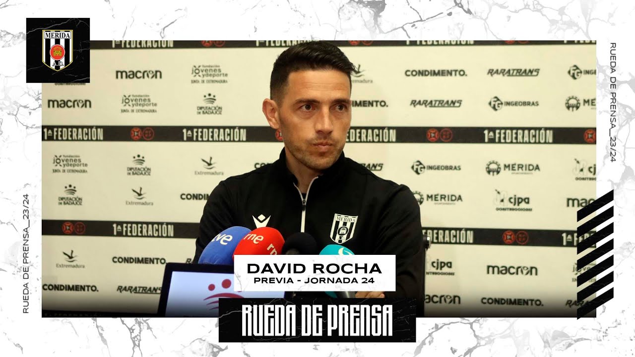 Rueda de prensa de David Rocha previa al Mérida - Castellón | Temporada 23/24 | AD Mérida - YouTube