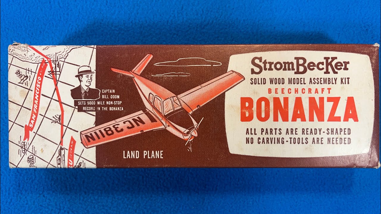 StromBecKer 1949 Beechcraft Bonanza Vintage Wood Model Airplane Kit ...