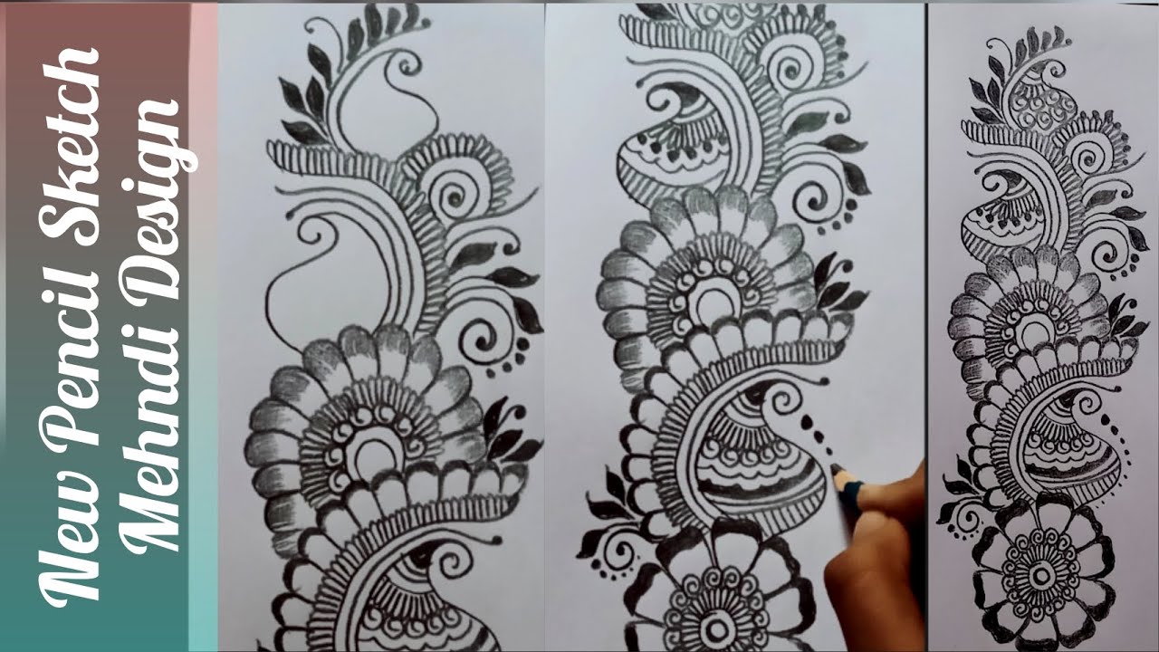 NEW PENCIL SKETCH MEHNDI DESIGN// MEHNDI DESIGN// @pallabi_mondal - YouTube