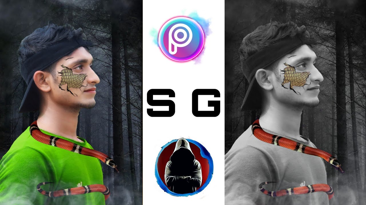 PicsArt Snake Manipulation Editing | Snake+Boy Rollout photo Editing ...