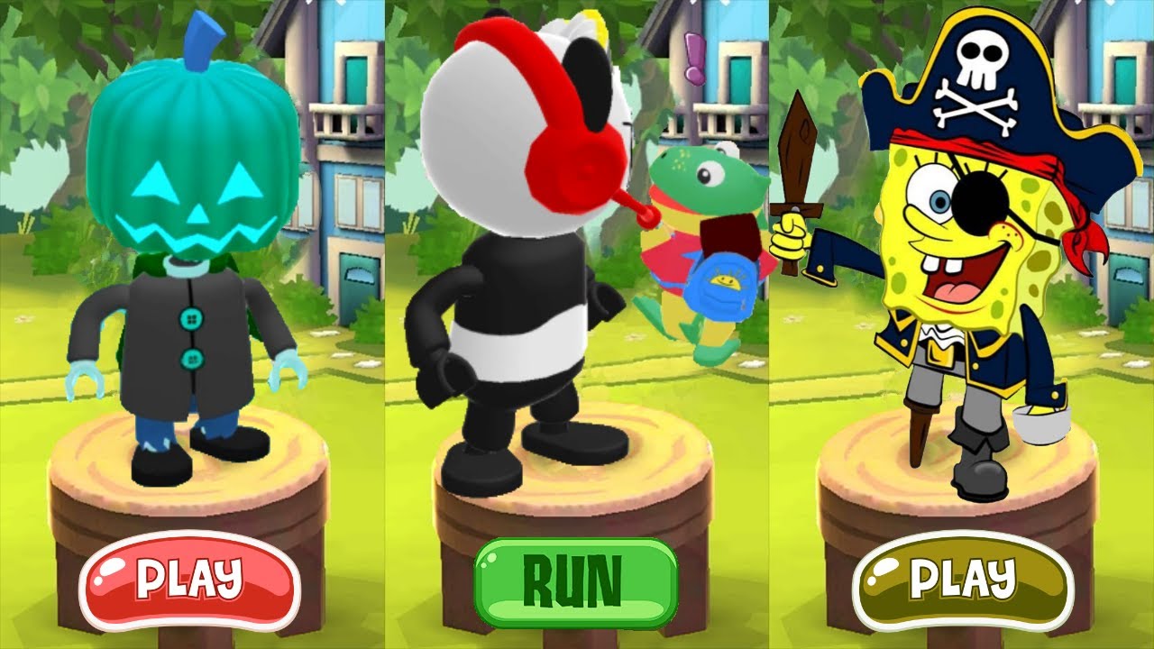 Tag with Ryan vs Sponge On The Run - Jack O'Lantern Against Pirate ...