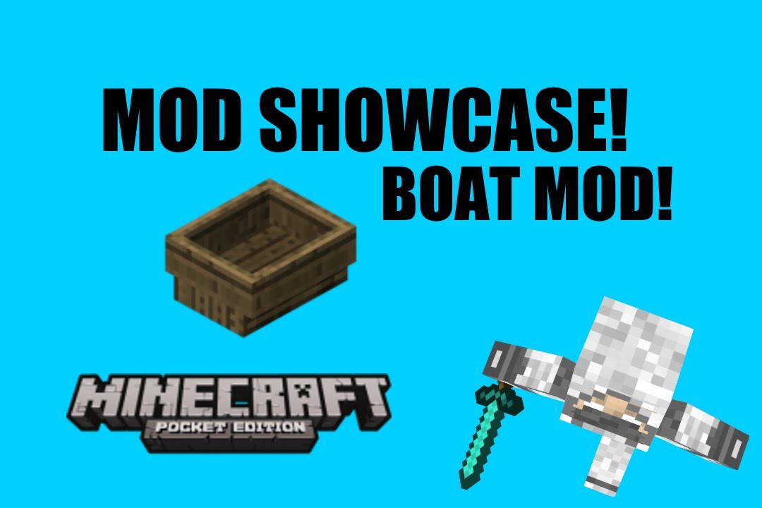 Minecraft PE Mod Showcase! - Boat mod! - YouTube