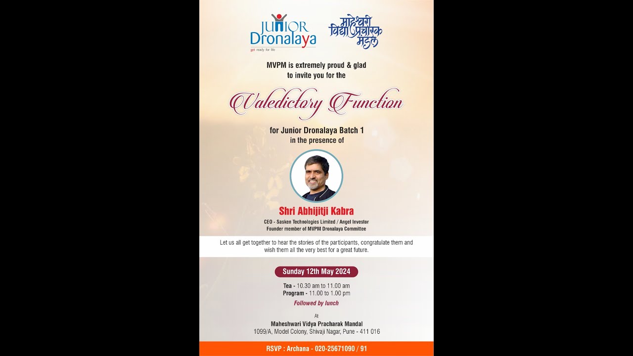 VALEDICTORY FUNCTION OF JUNIOR DRONALAYA BATCH 1 - YouTube