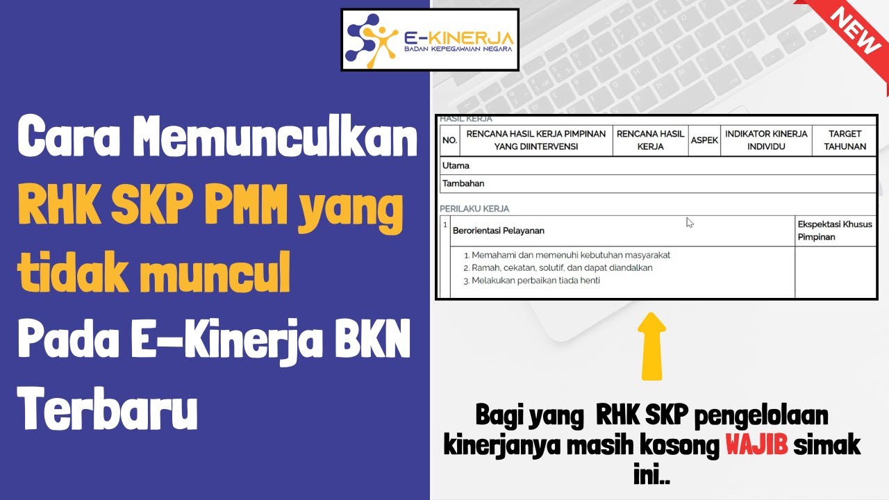 Cara memunculkan RHK SKP 2024 pada E kinerja BKN - YouTube