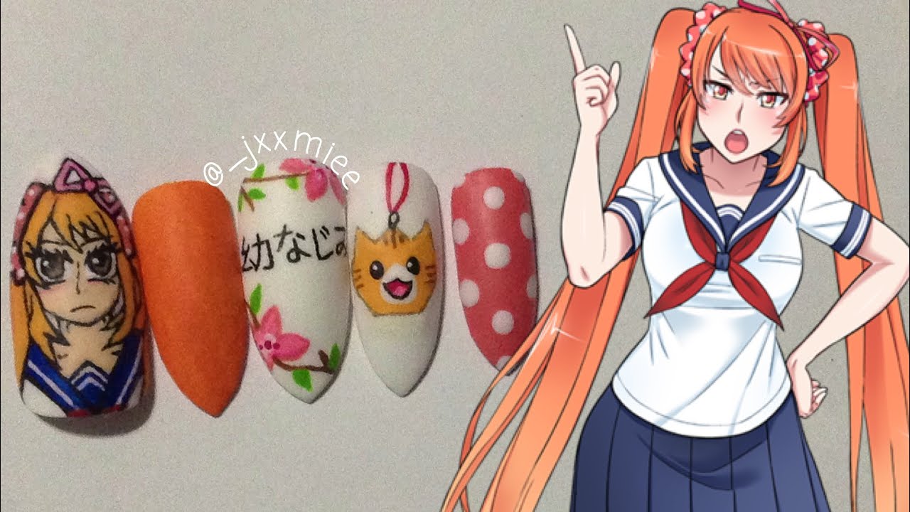 Yandere Simulator Nail Art | Osana Najimi 🌸💕 - YouTube