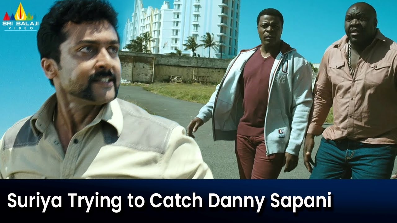 Suriya Trying to Catch Danny Sapani | Singam | Telugu Action Scenes ...