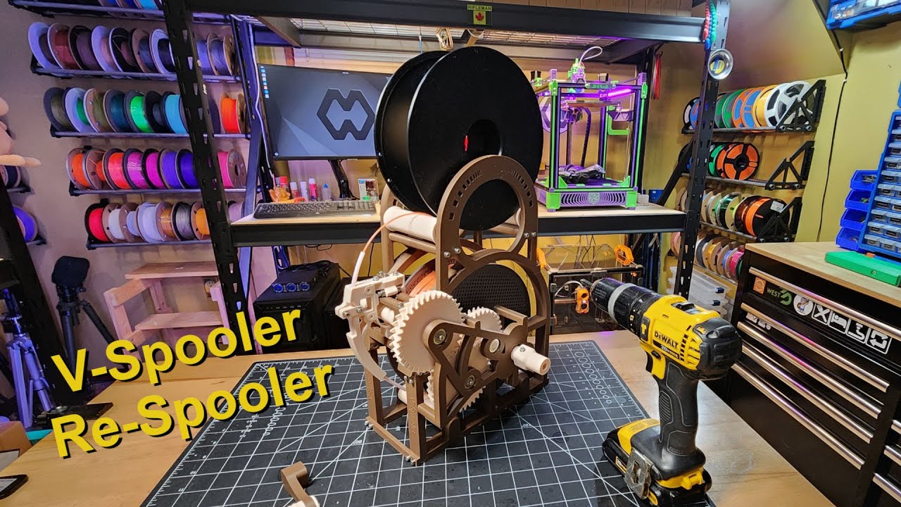 V-Spooler Filament Re-Spooler - YouTube