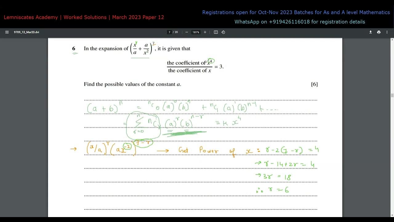 9709-m23-qp-12-q6-binomial-expansion-finding-coefficients-youtube