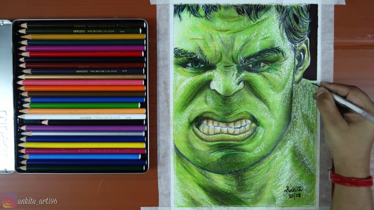 Hulk Drawing In Pencil Color
