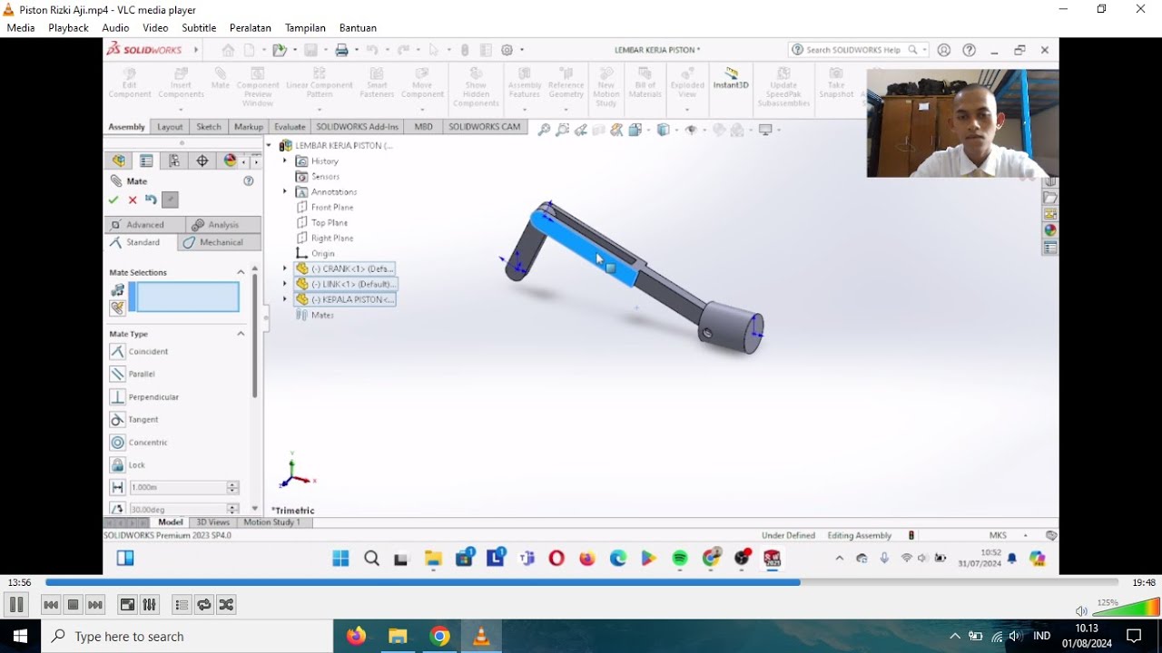 MEMBUAT TUTORIAL PISTON KERJA MENGGUNAKAN APLIKASI SOLIDWORKS 2022 ...
