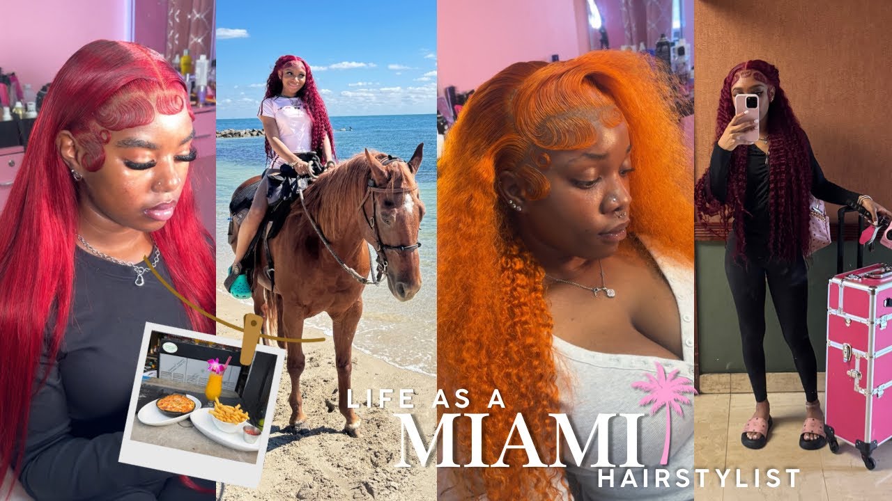 3 days as a Miami hairstylist 💇🏽‍♀️🎀🌴 | Salon tour, new clients ...