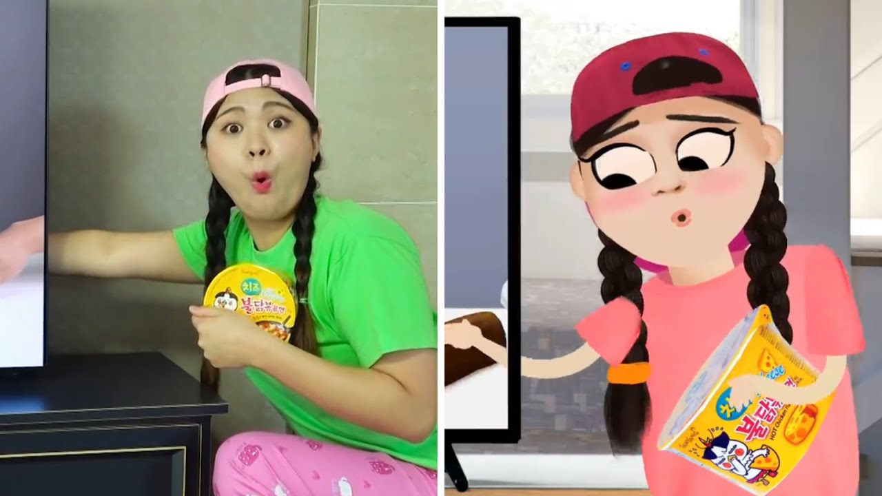 COMPARISON 불닭볶음면 먹방 Mukbang Fire Spicy Noodle DONA 도나 & Mukbang ...