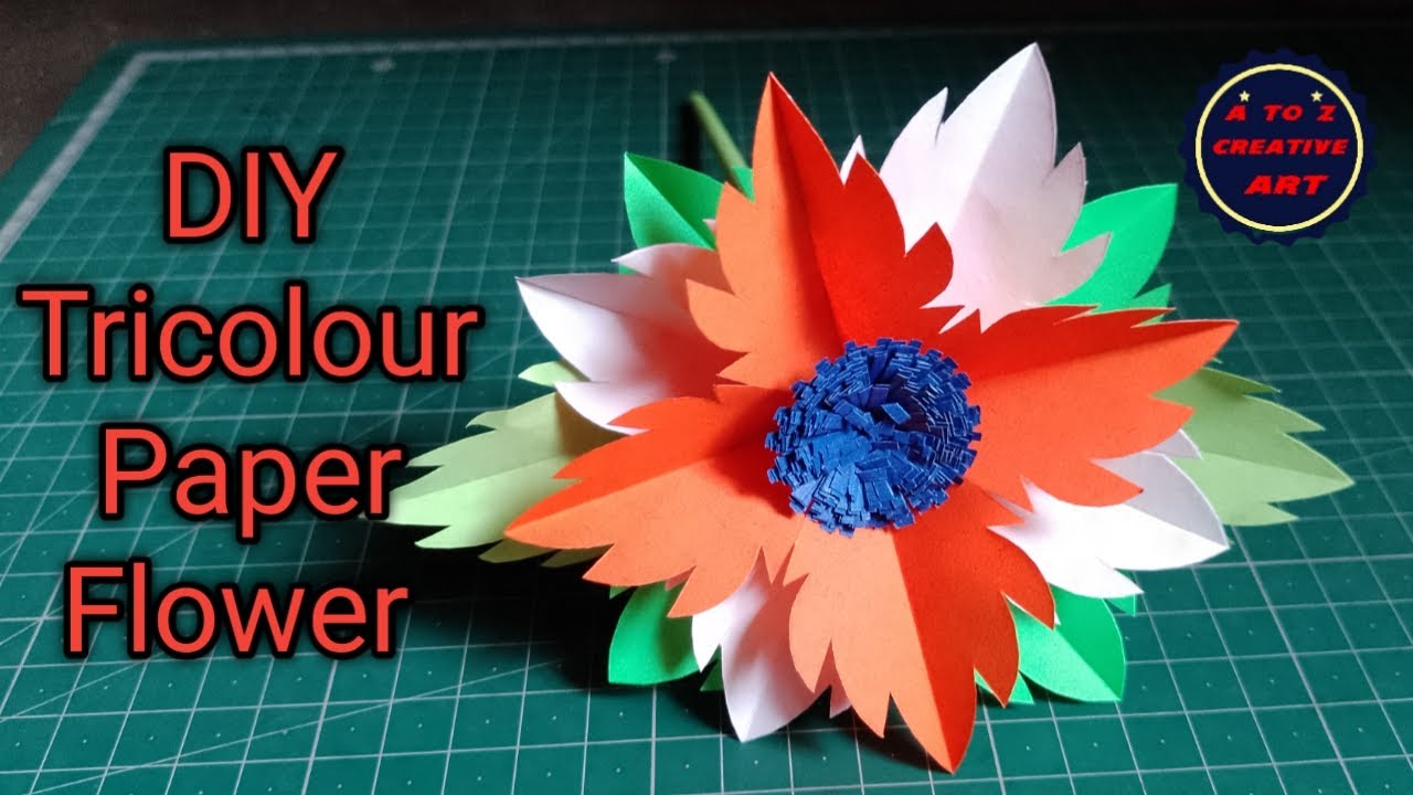 Tiranga Colour Flower | Origami Paper Tricolour | Paper Flower ...