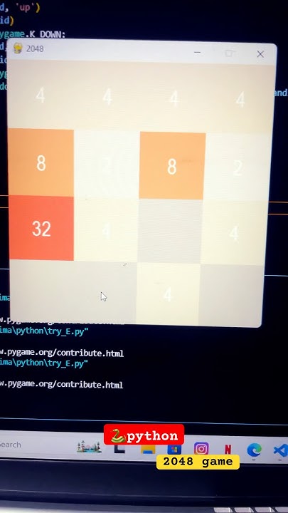 Python for beginners #coding #goviral #python #subscribe #pygame #tech #2048 #games # ...