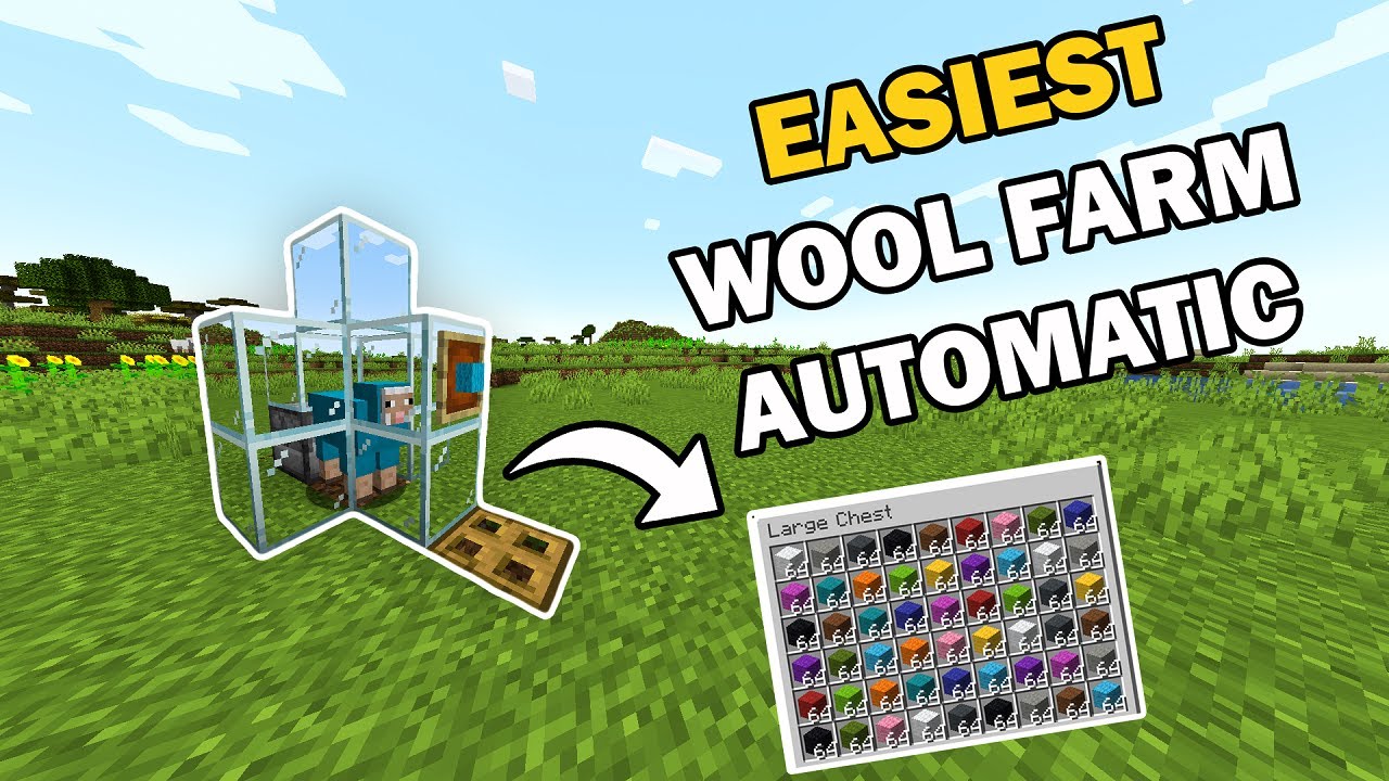 Minecraft Easiest Automatic Wool Farm (Java + Bedrock) - YouTube