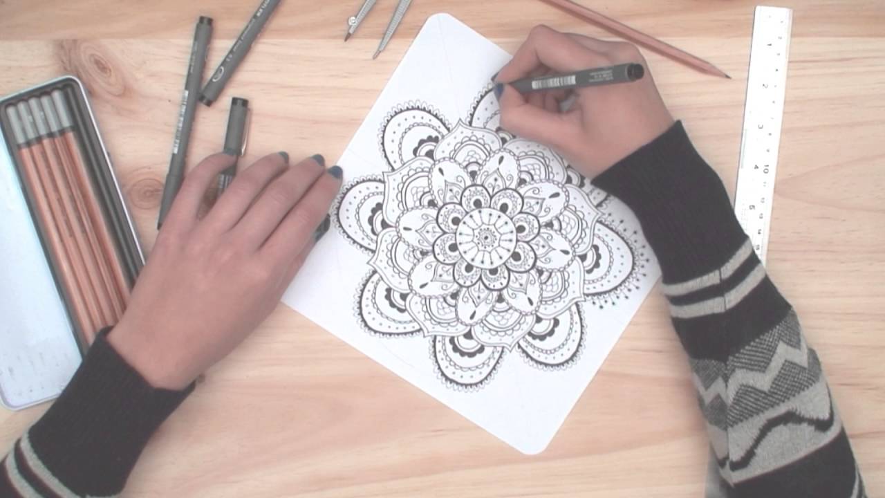 Mandala dibujado a mano - YouTube