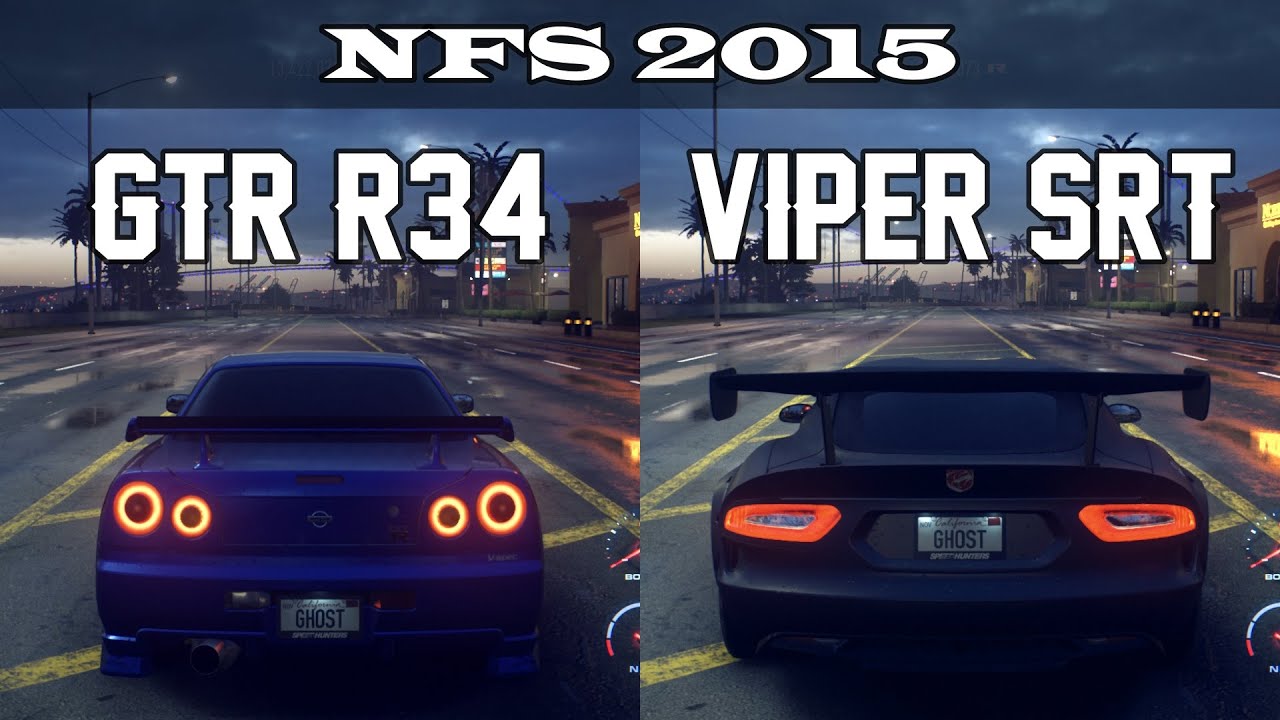 Nissan Skyline GTR R34 vs Dodge Viper SRT - NFS 2015 (Drag Race) - YouTube