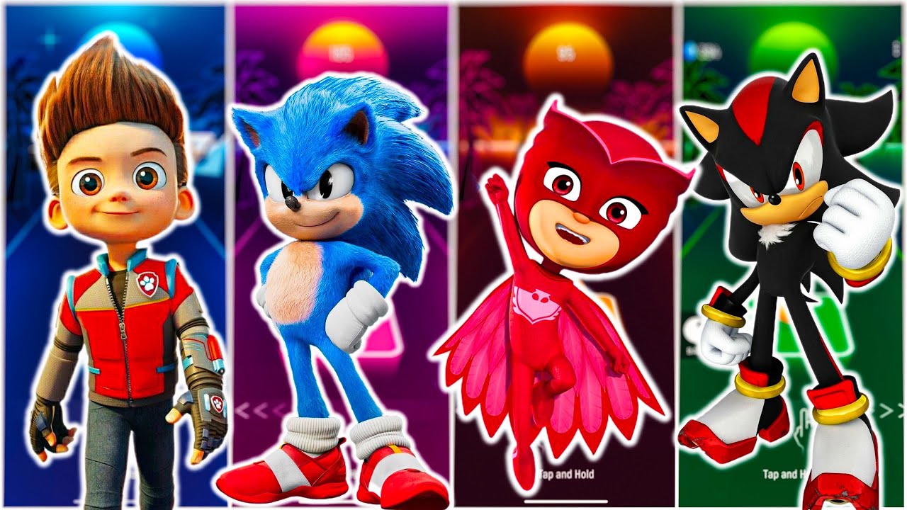 Ryder Paw Patrol 🆚 Sonic Prime 🆚 Pj Masks 🆚 Shadow Sonic | Tiles Hop ...