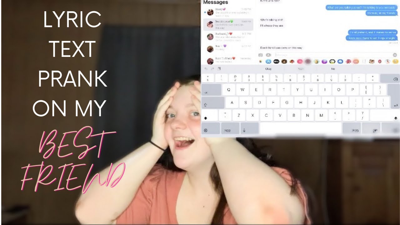 Lyric Text Prank On My Best Friend!! - YouTube