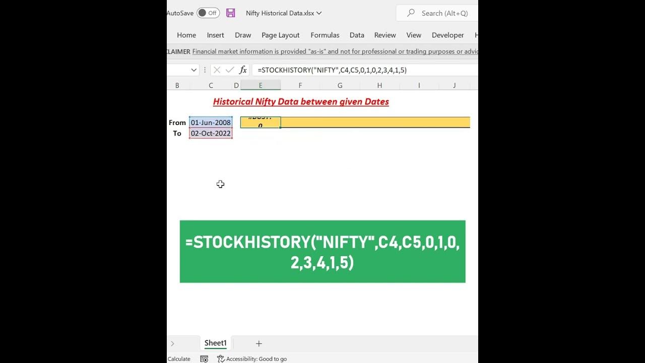 Historical Stock Price/Volume Data in Excel between given Start and End ...