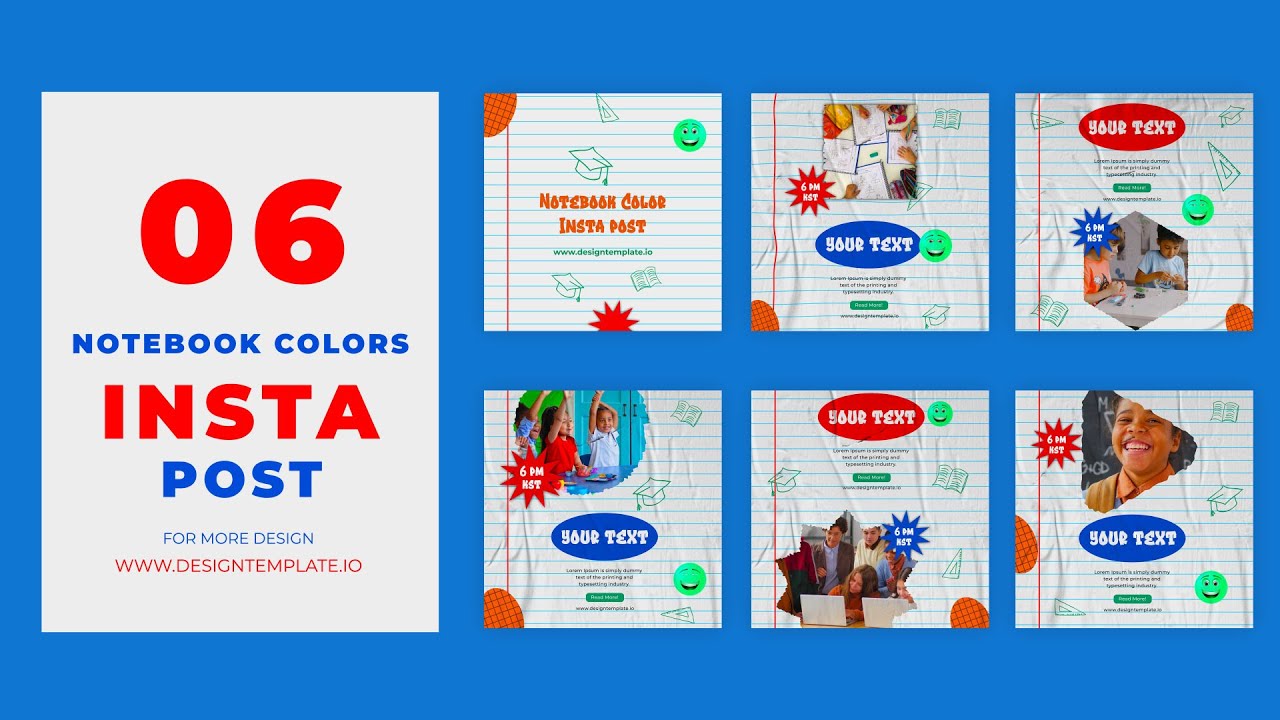 Notebook Colors Instagram Post After Effects Templates | Easy to Use ...