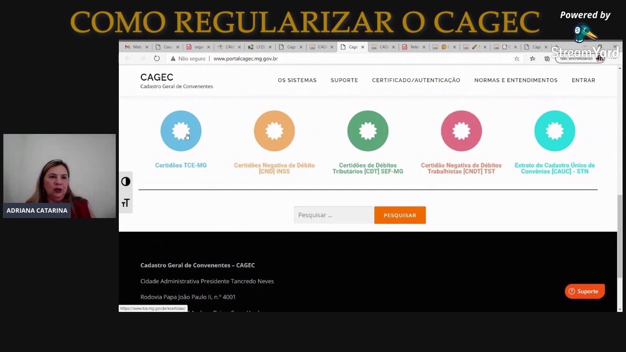 Você sabe como conseguir as certidões do TCE para regularizar o CAGEC ...