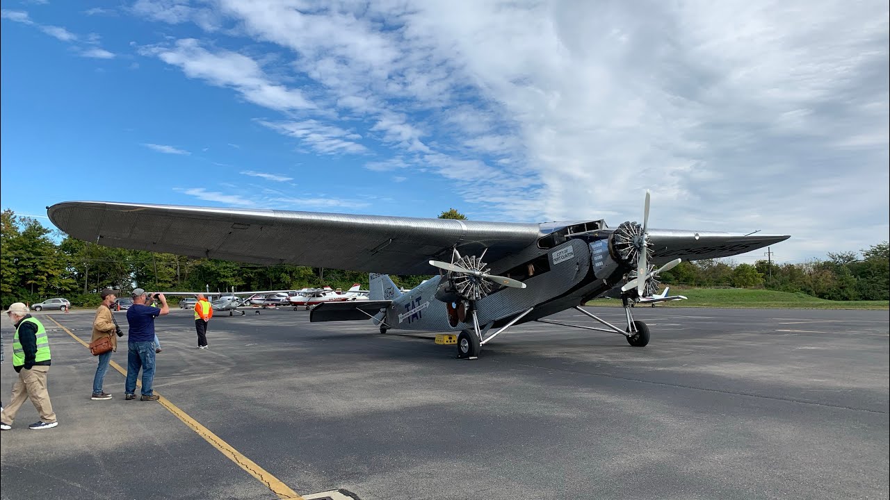 Ford Tri-Motor Start Up, Take Off, Fly Over, and Landing - YouTube