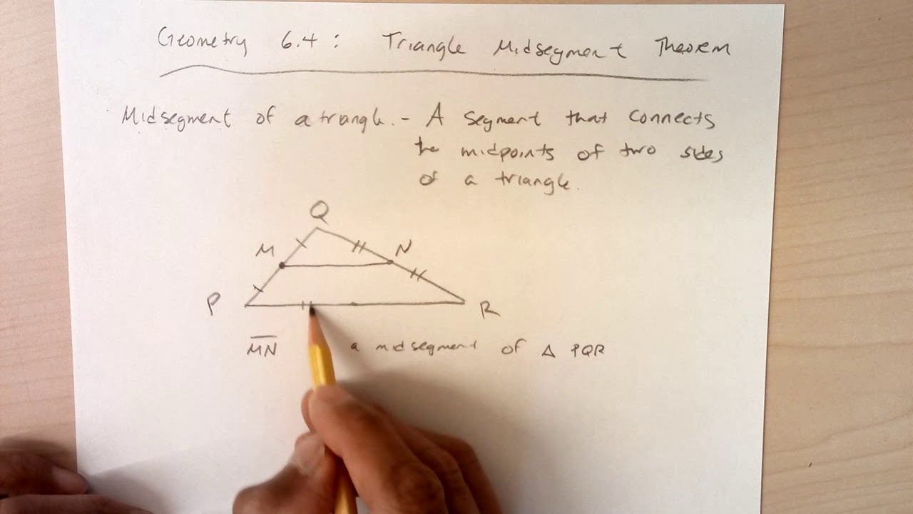 Geometry 6.4 Part 1: Triangle midsegment theorem. - YouTube