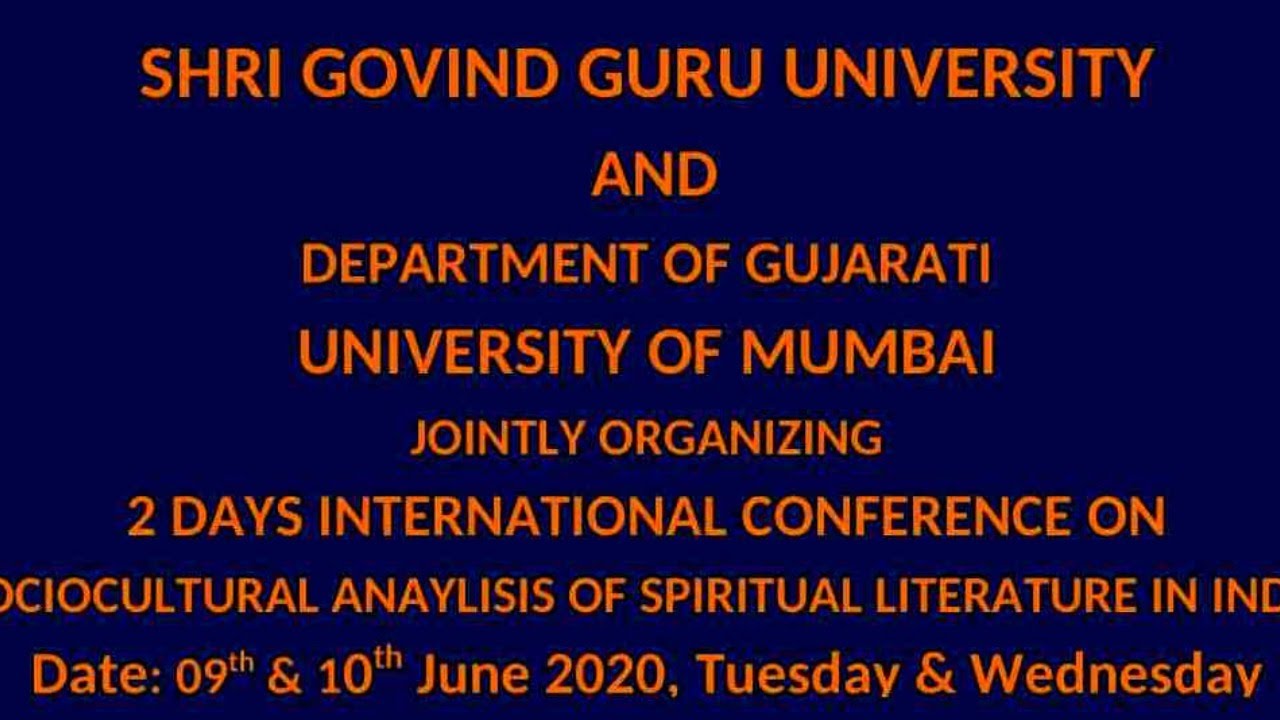 SHRI GOVIND GURU UNIVERSITY AND DEPARTMENT OF GUJARATI UNIVERSITY OF ...