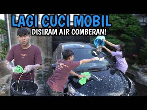 KECEWA! SELFI SIRAM AIR COMBERAN KE MOBIL AKU YANG LAGI DICUCI