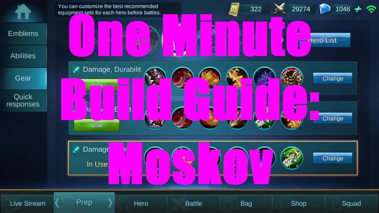 Moskov: One Minute Build Guide - Mobile Legends - YouTube