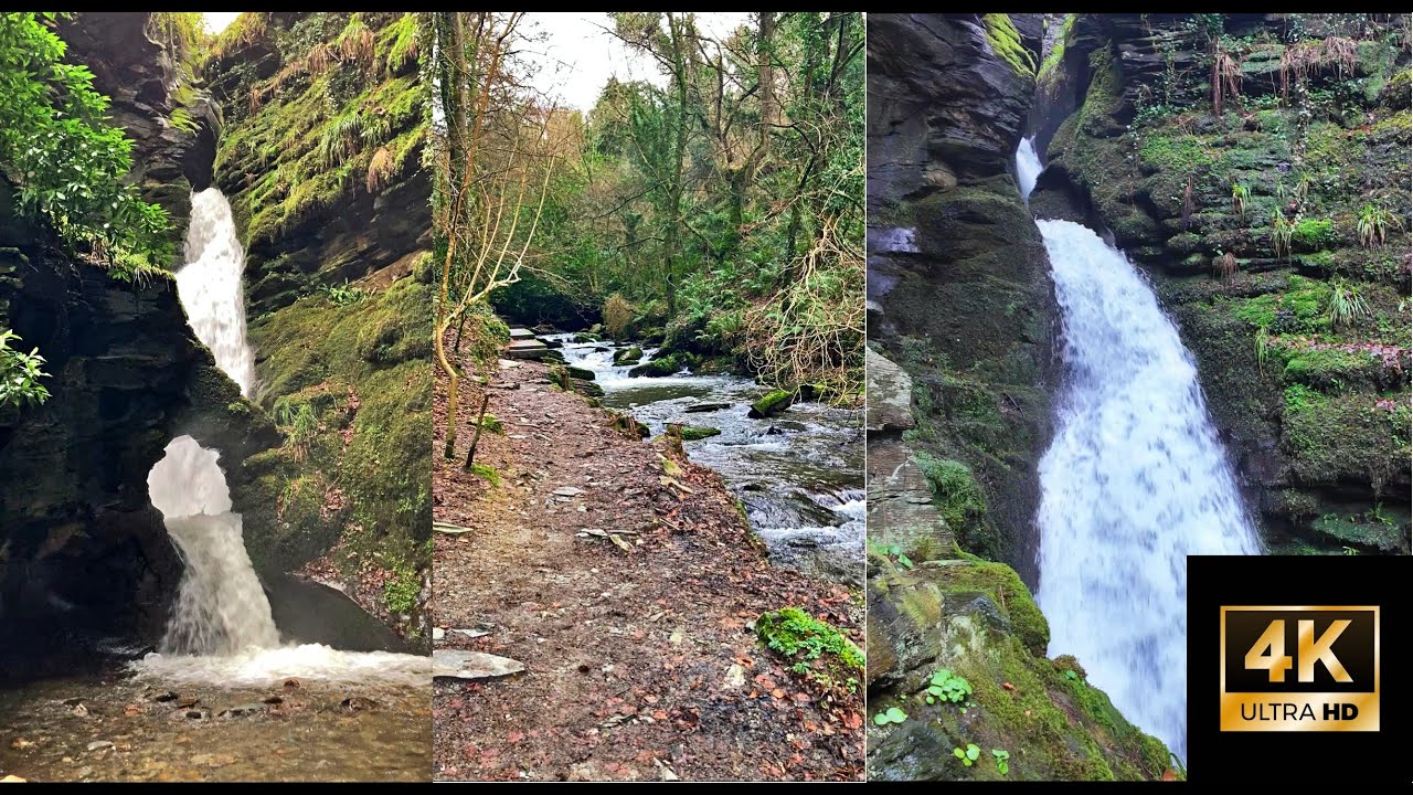 [4K] Beautiful Walk in St Nectan’s Glen Waterfall – Cornwall - YouTube