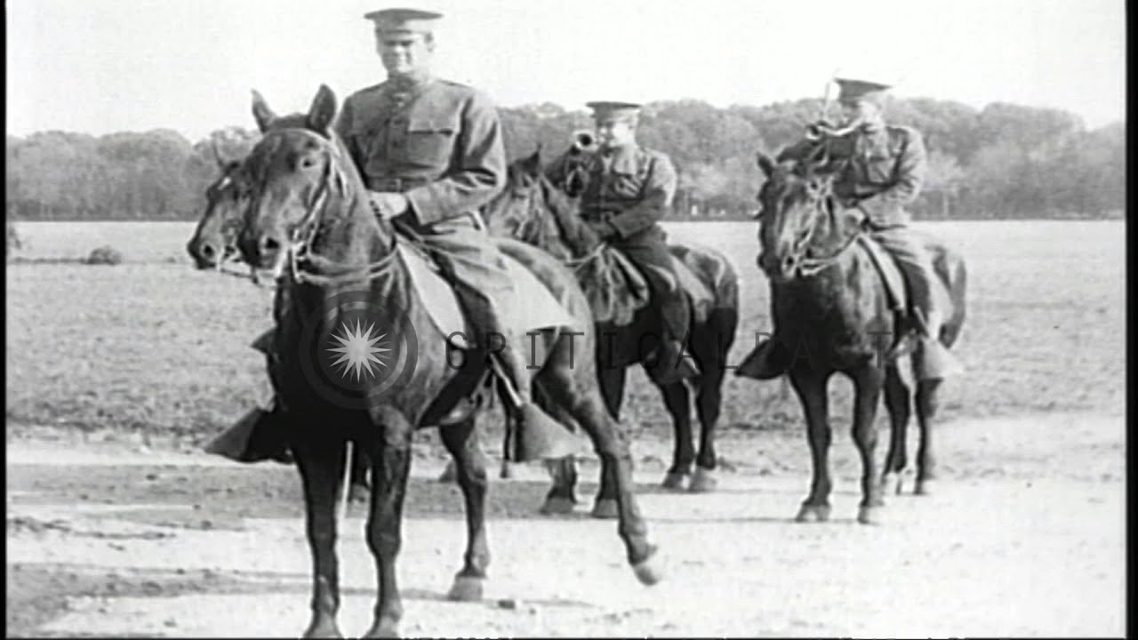 U.S. Army Cavalry Unit trains at Fort Crook, Nebraska during the period ...