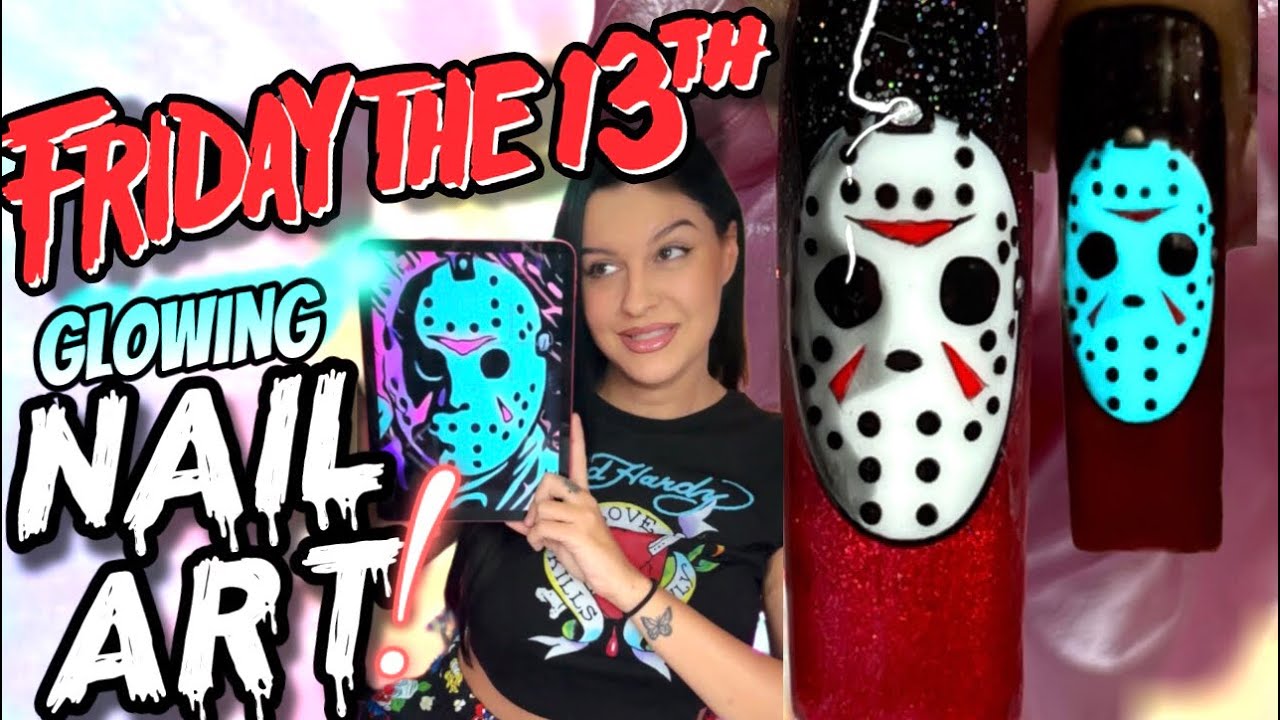 FRIDAY THE 13TH‼️⚠️ GLOWING JASON TUTORIAL🤯💅🏼 Easy Beginner Step by ...
