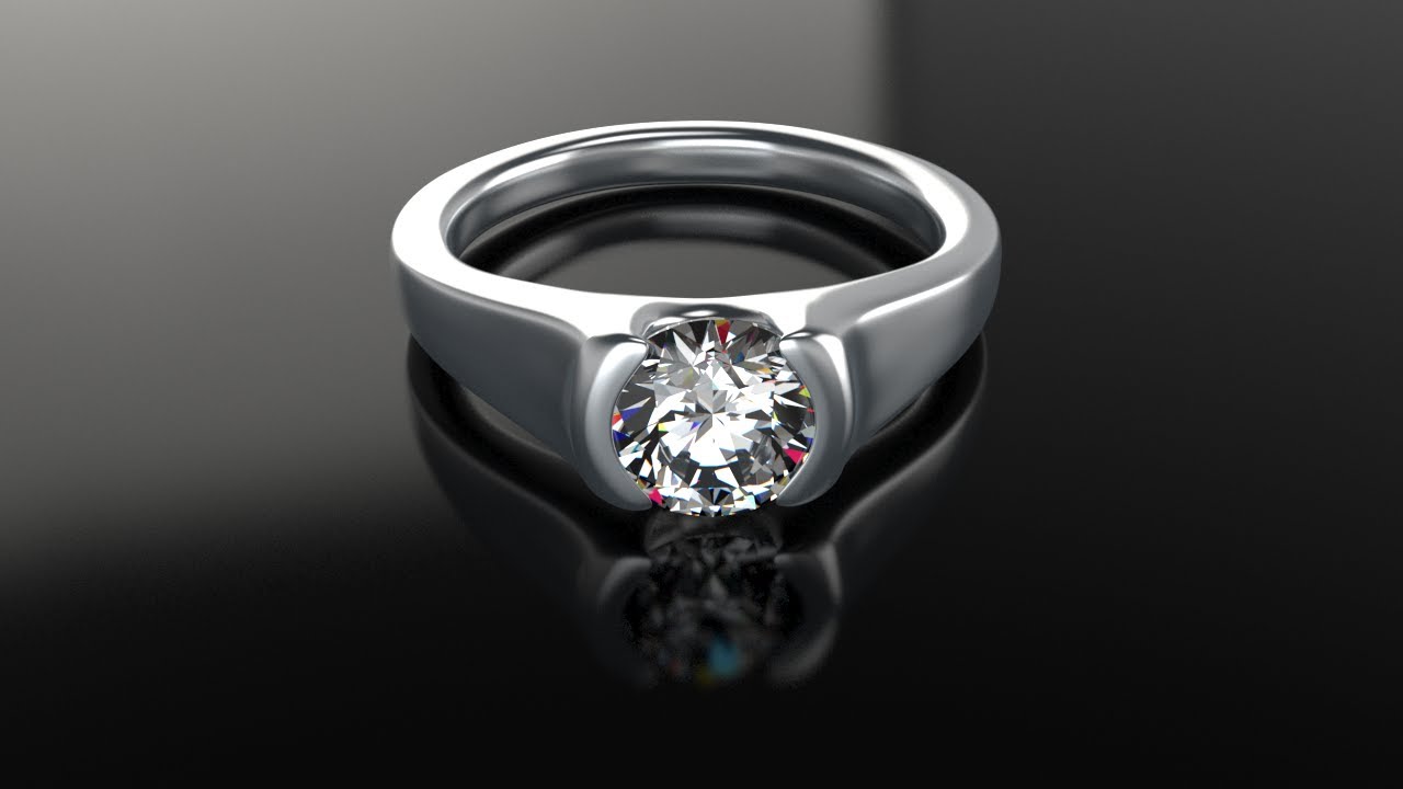 matrix render single stone ring - YouTube
