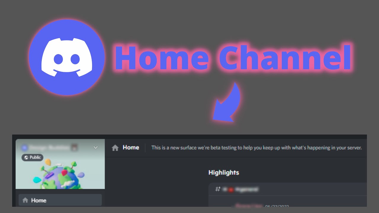 Discord HOME TAB CHANNEL in action! (what it looks like + channel ...