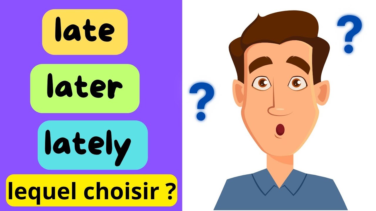 les mots anglais confus : late later lately, apprendre le vocabulaire ...
