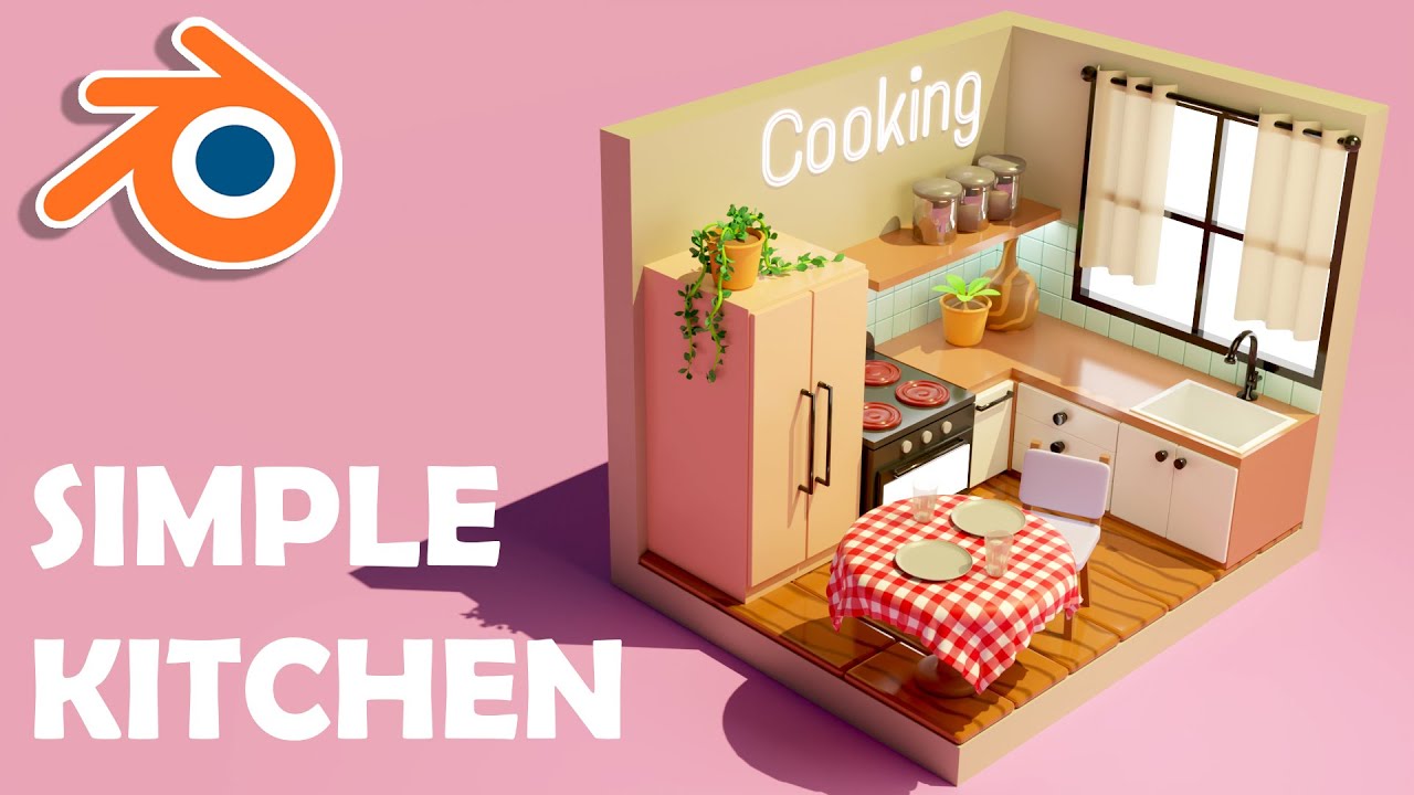 KITCHEN (No Voice Over) - BLENDER 3D MODELING 013 - YouTube