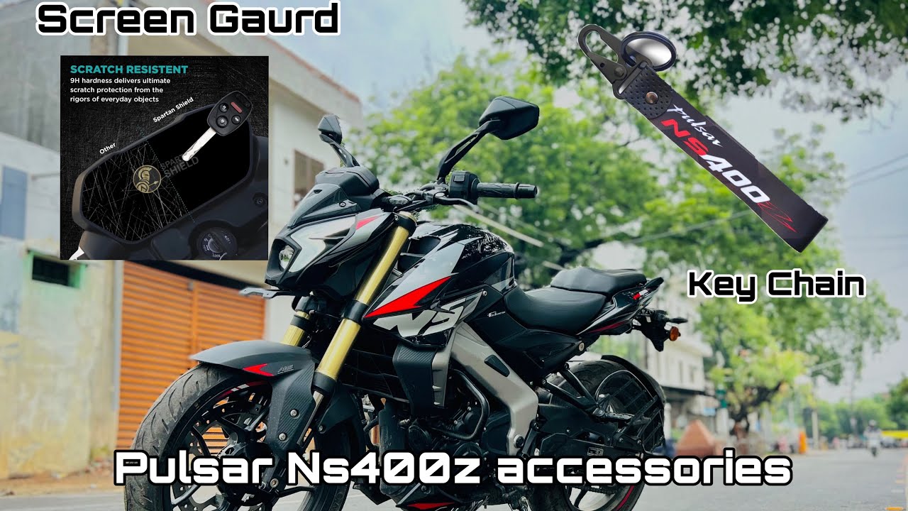 BAJAJ PULSAR NS400Z ACCESSORIES | SREEN GAURD & KEY CHAIN | NS400Z ...