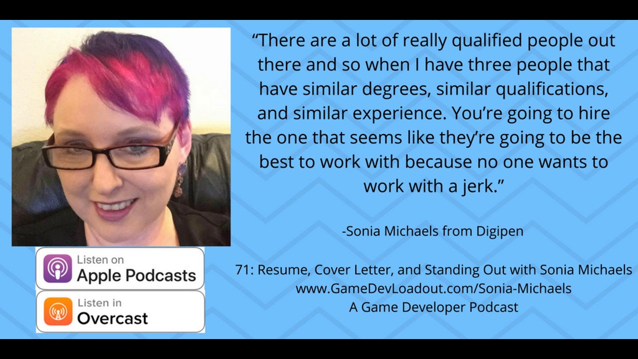 71: Resume, Cover Letter, and Getting a Job with Sonia Michaels - YouTube