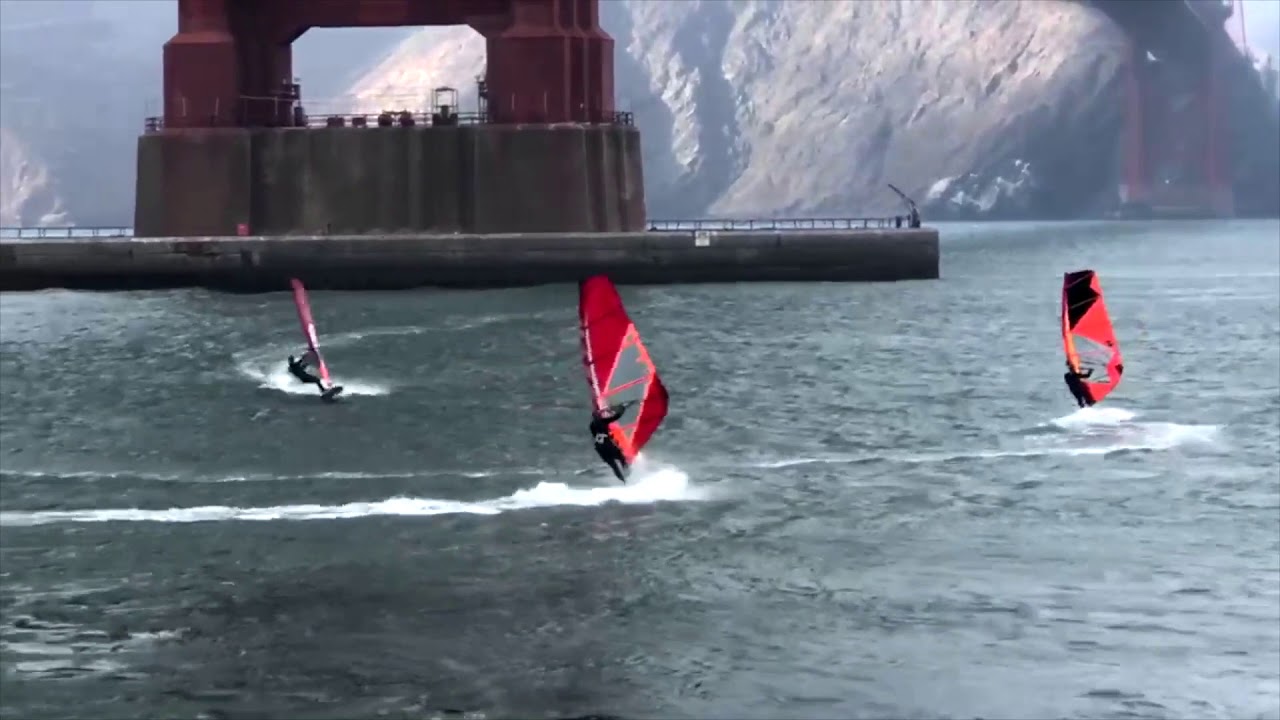 Golden Gate Bridge South Tower Windsurf Session - YouTube