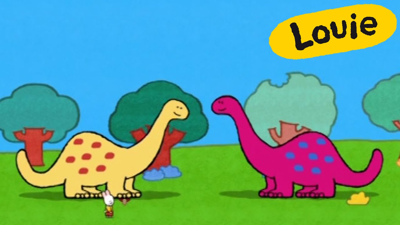 Louie, draw me a dinosaur | Learn to draw cartoon for kids - YouTube