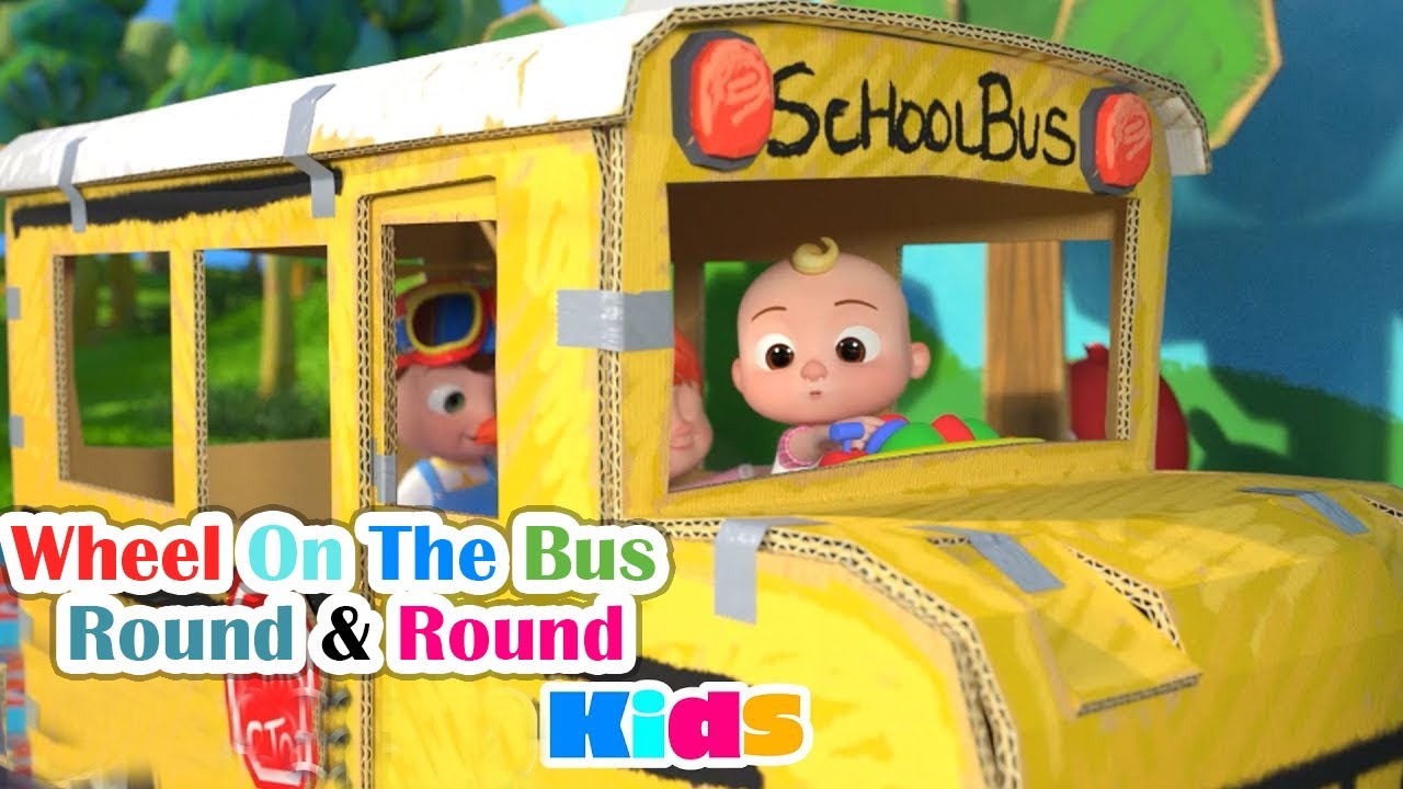 Wheels on the Bus Go Round and Round Song | Wheel on the bus | Nursery ...