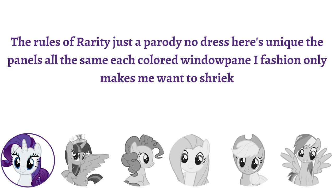 My Little Pony - Rules Of Rarity + Reprise 1 + Reprise 2 Lyrics - YouTube