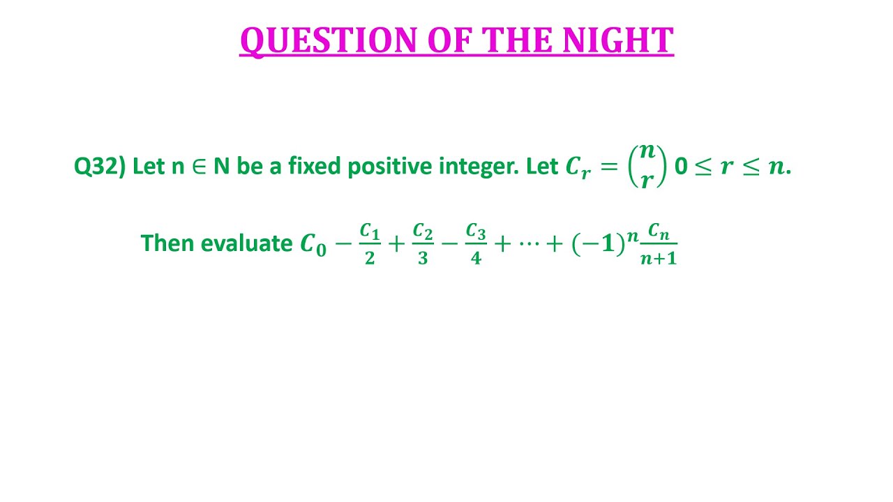 Question 32 Series Csir Net Slet Gate Iit Jam Nbhm Nbhm Phd Youtube