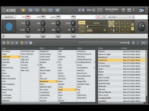 Native Instruments - Kore 2 - Tutorial - Finding Sounds Quickly (Part 2 of 6) - YouTube