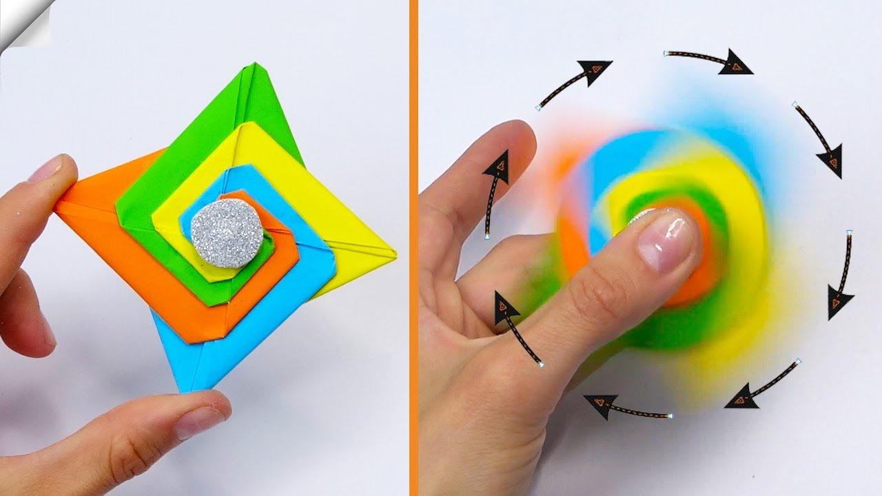 Spinning top from paper Paper toy antistress - YouTube