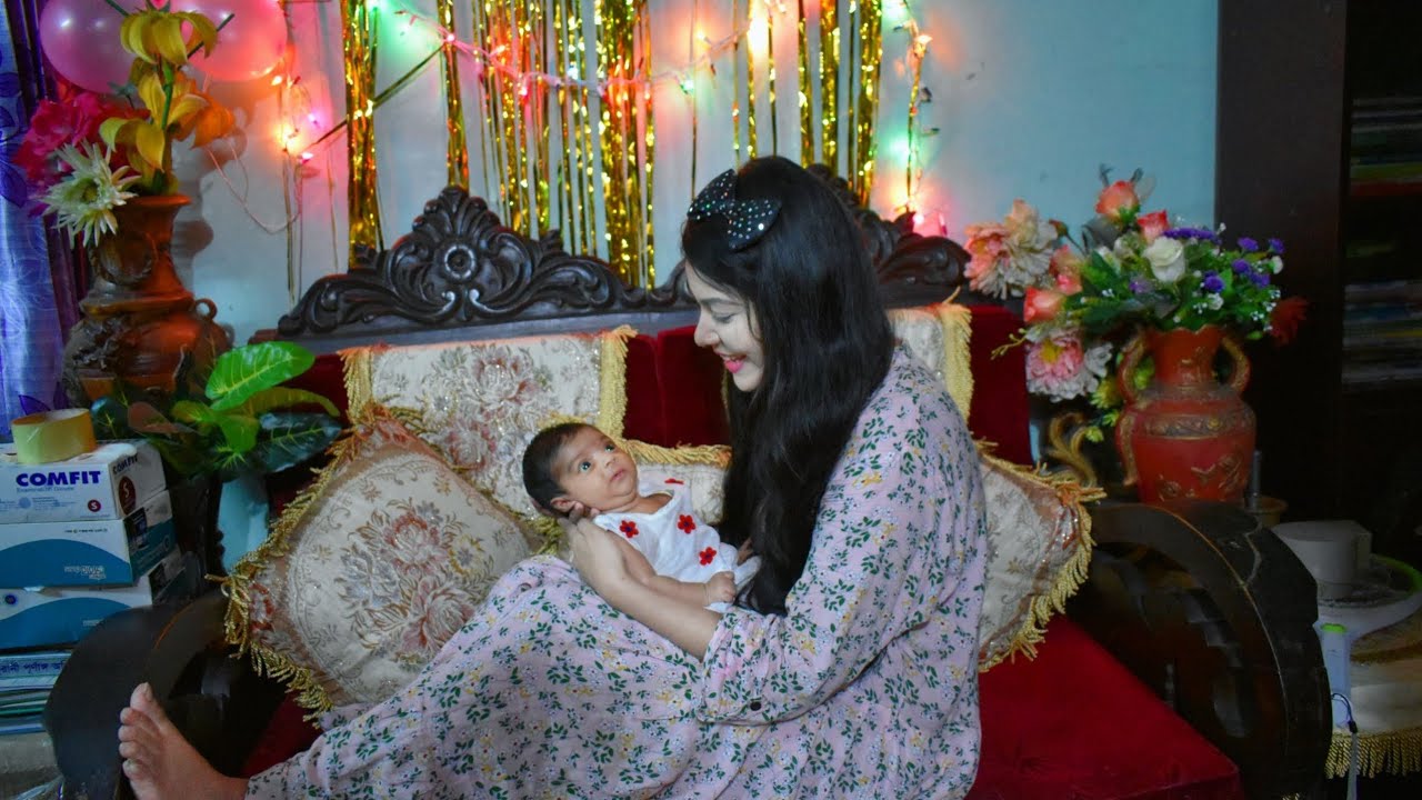 one month old baby & her mom very sweet moment - YouTube