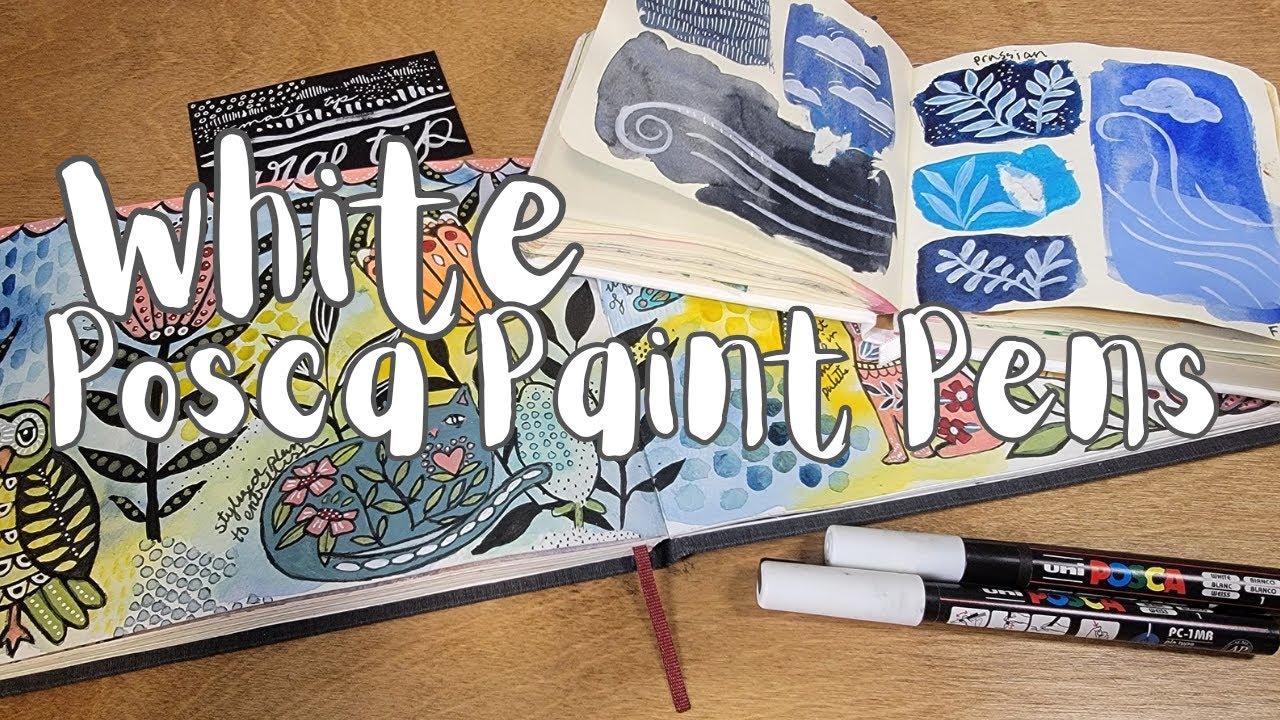 Posca Paint Pens Extra Fine and Brush Tip White - YouTube